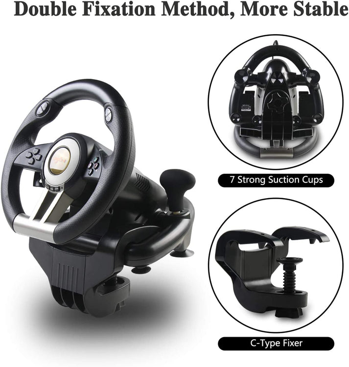 PXN-V3 Pro 180° Competition Racing Steering Wheel with Pedal ...